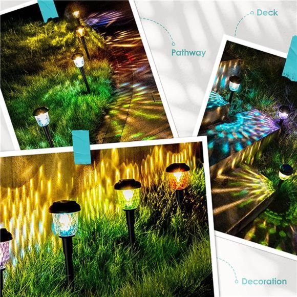 Accents | Coozaming Solar Garden Lightsolar Pathway Lights 7 Color ...